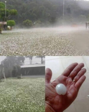 Giant hail recorded Tuesday evening in the town of… See more